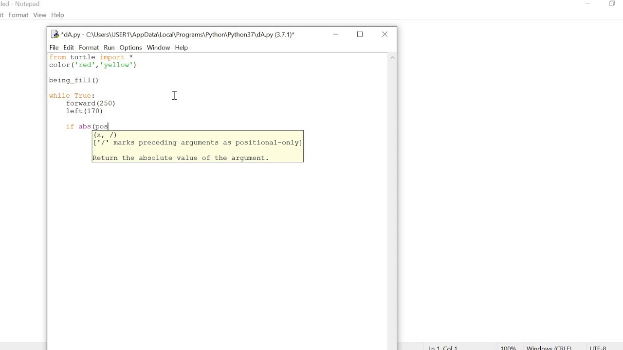 Star Drawing By Using Python Turtle Programming Youtube