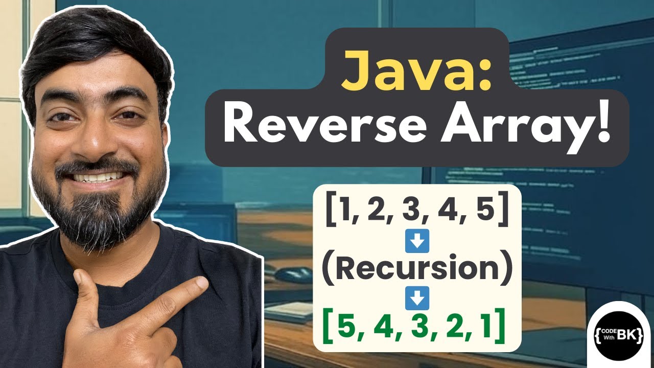 Java Program To Reverse An Array Recursively Youtube