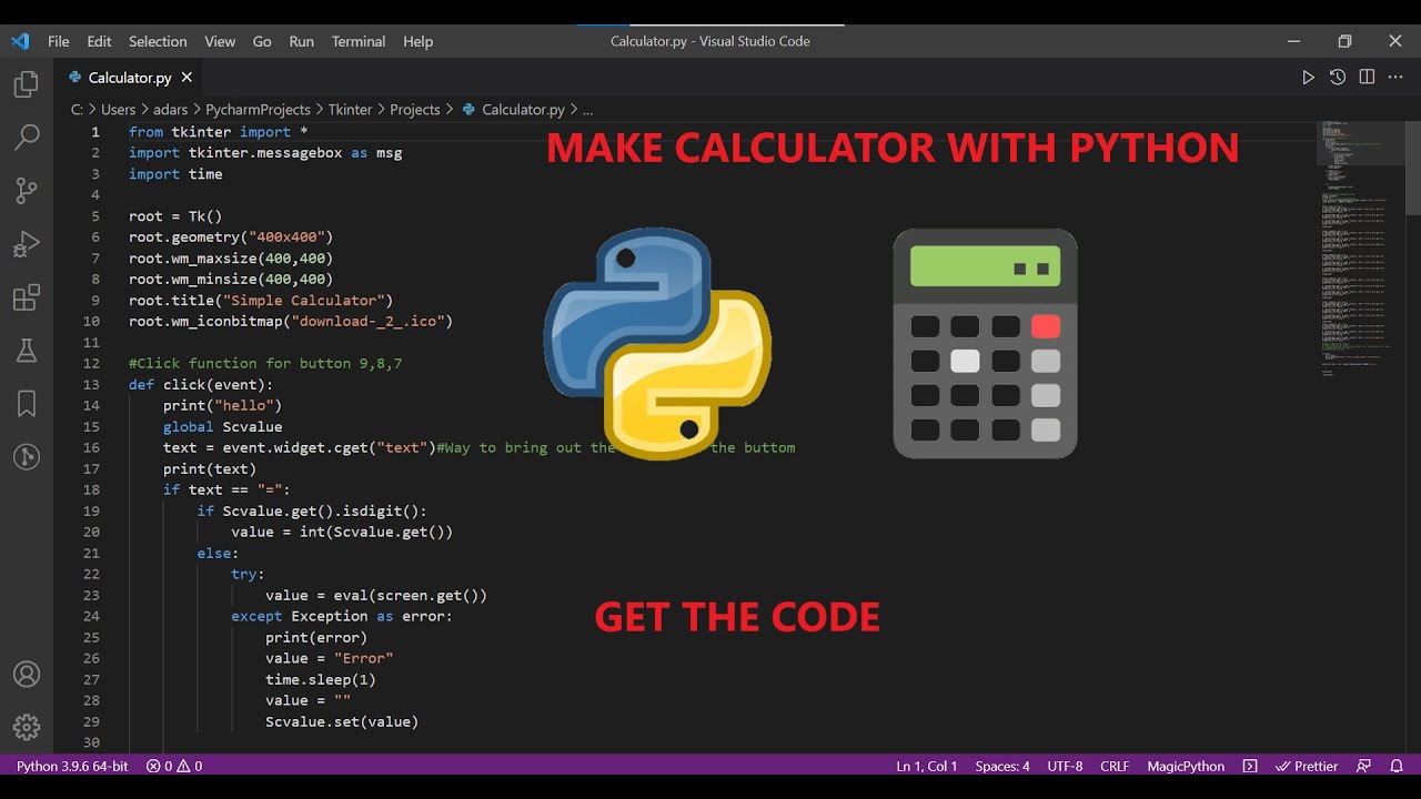 Make A Working Calculator With Python ёяшоёяфеёядл Get The Code In Github