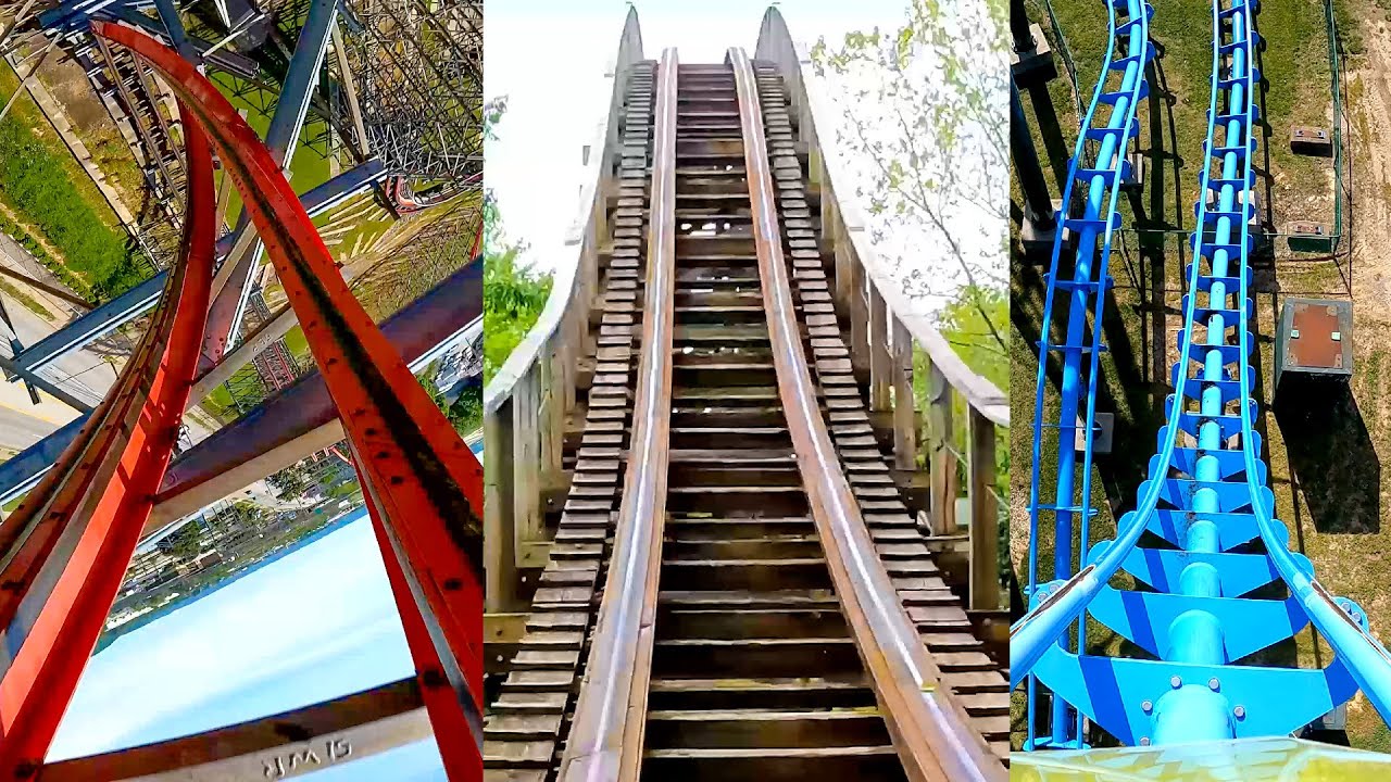 Every Roller Coaster At Kentucky Kingdom 4k Front Seat Pov Youtube
