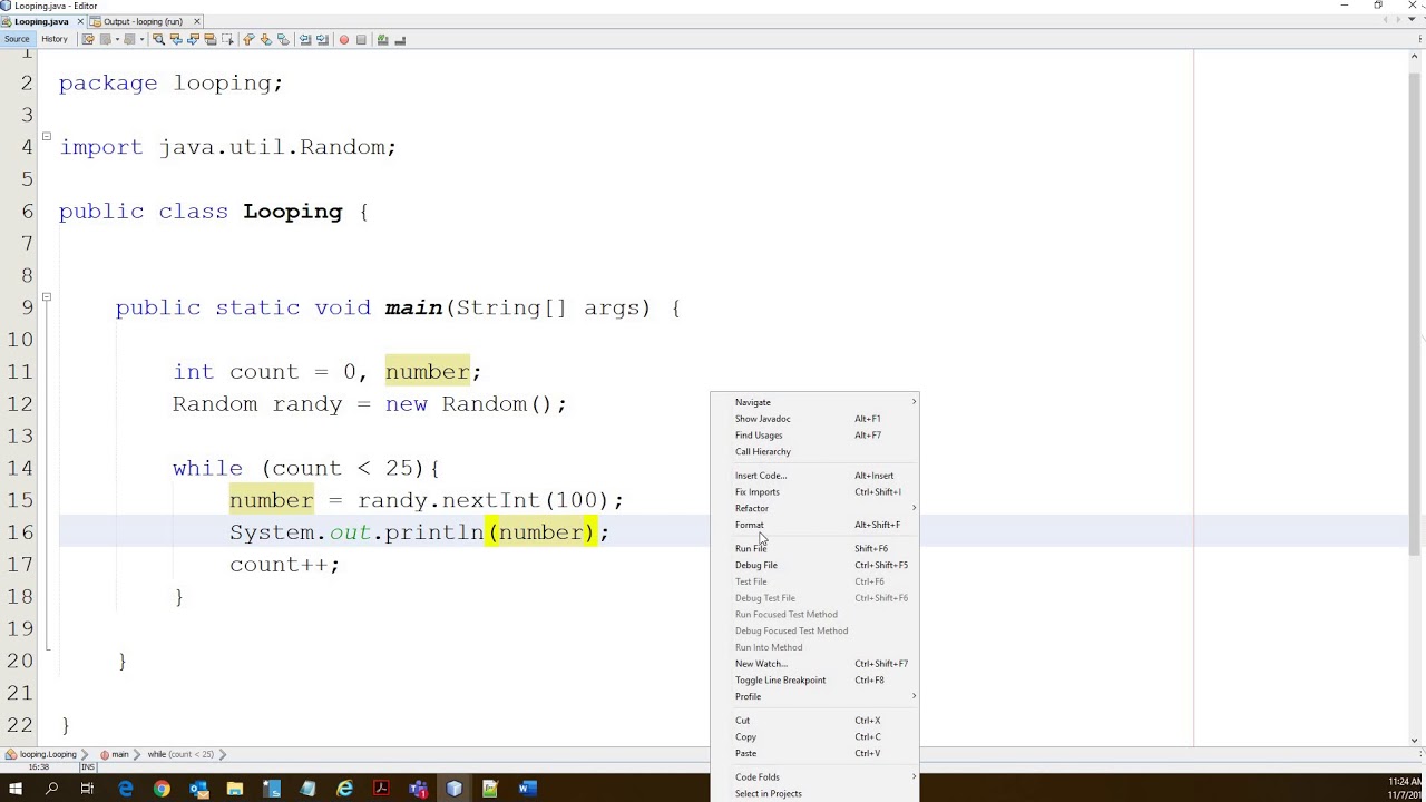 Java Programming While Loops And Random Numbers Youtube