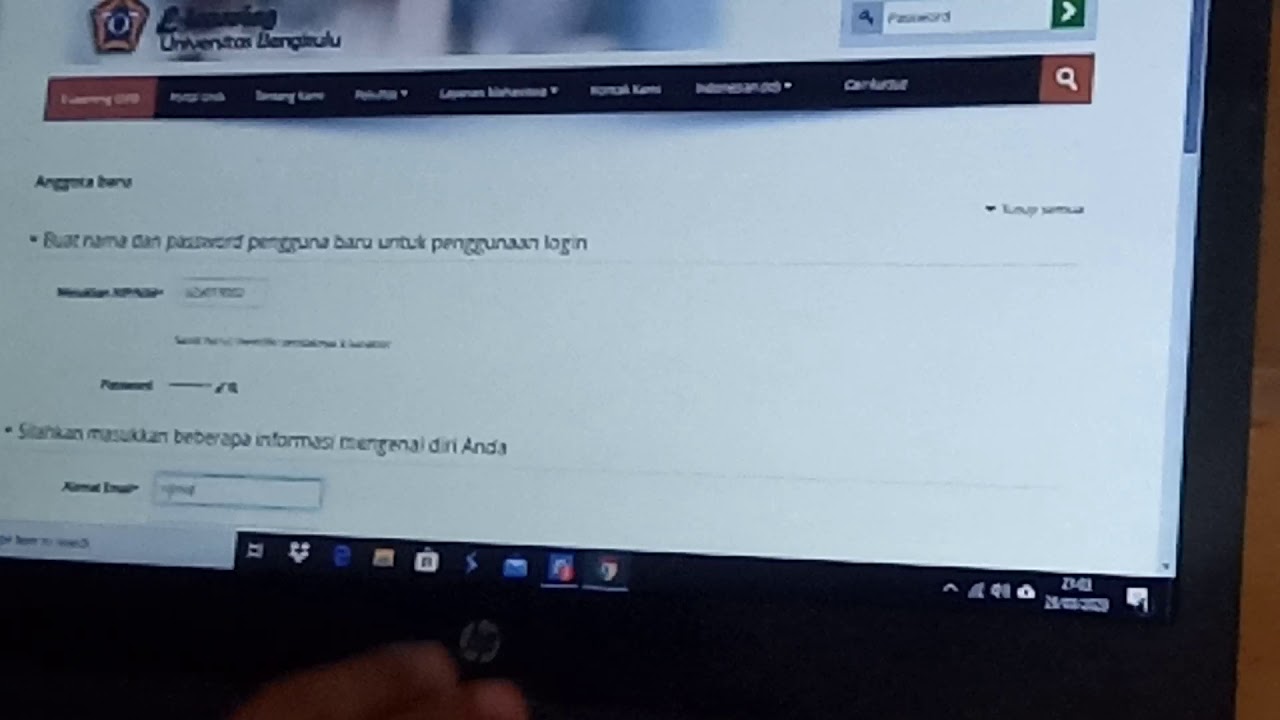 Tutorial Pendaftaran E Learning Mahasiswa Universitas Bengkulu Youtube