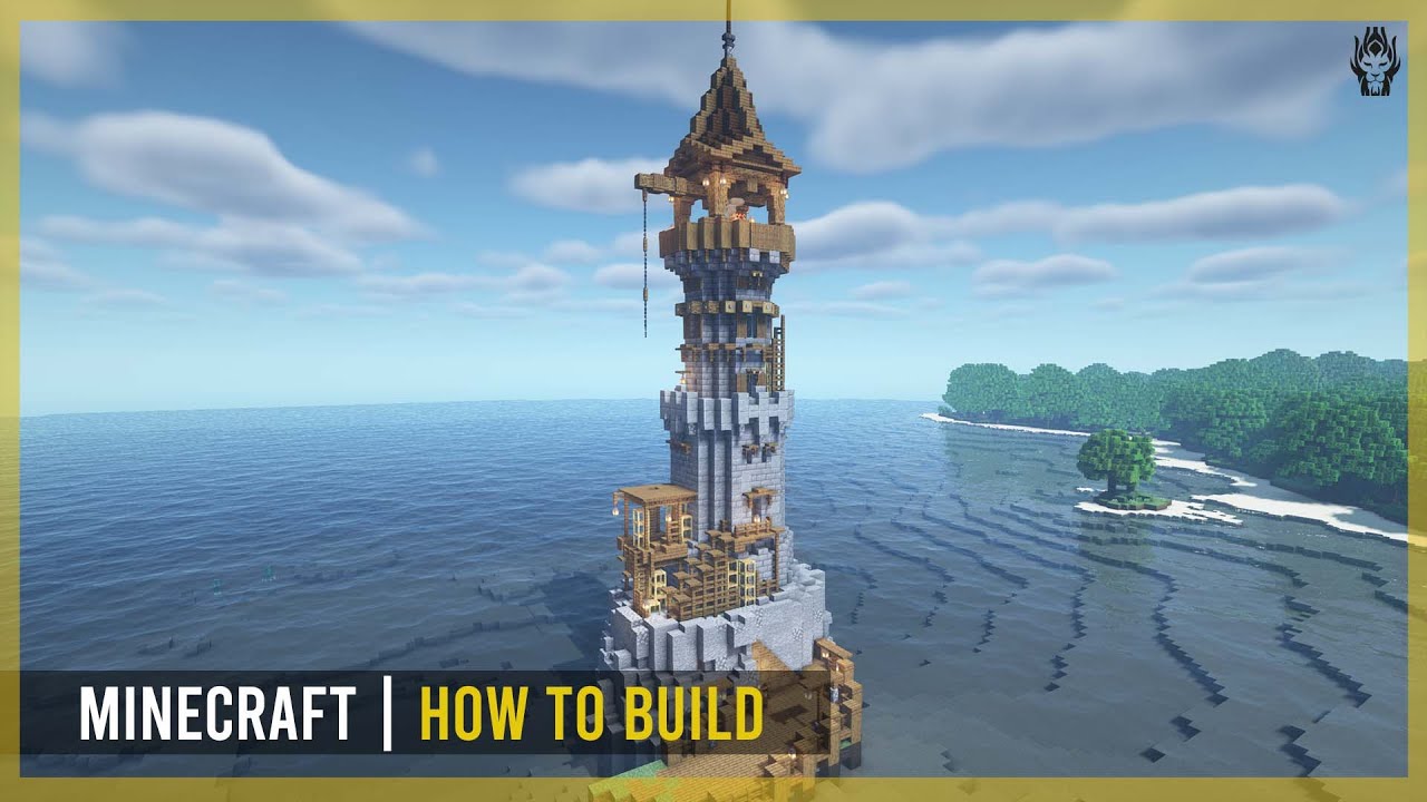 Minecraft How To Build A Medieval Lighthouse Tutorial Youtube