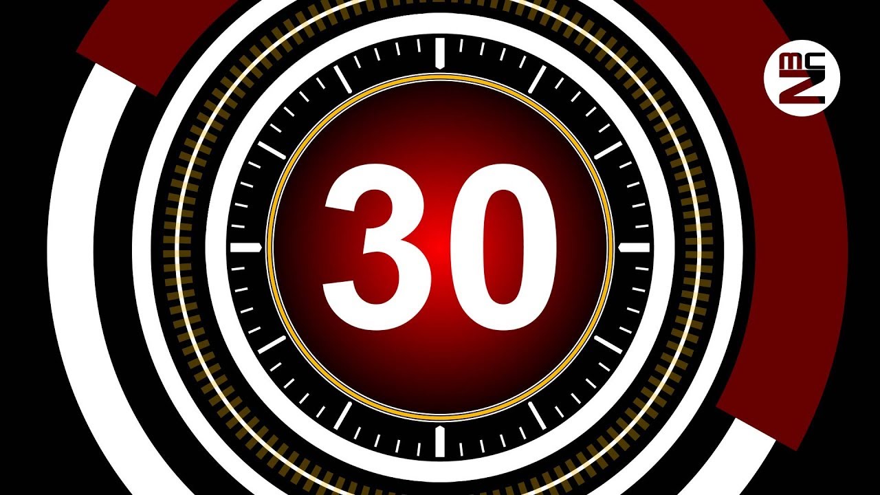 вџі 30 Second Countdown Timer вђў Modern Red White Dial вђў High Contrast