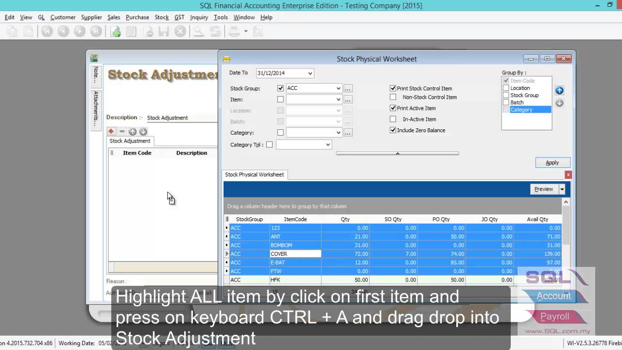 Stock Stock Adjustment Stockphysicalworksheet Youtube
