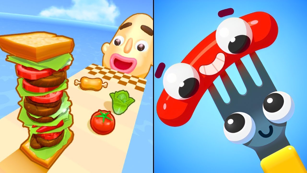 Sandwich Runner Vs Fork N Sausage New Update All Levels Android Ios