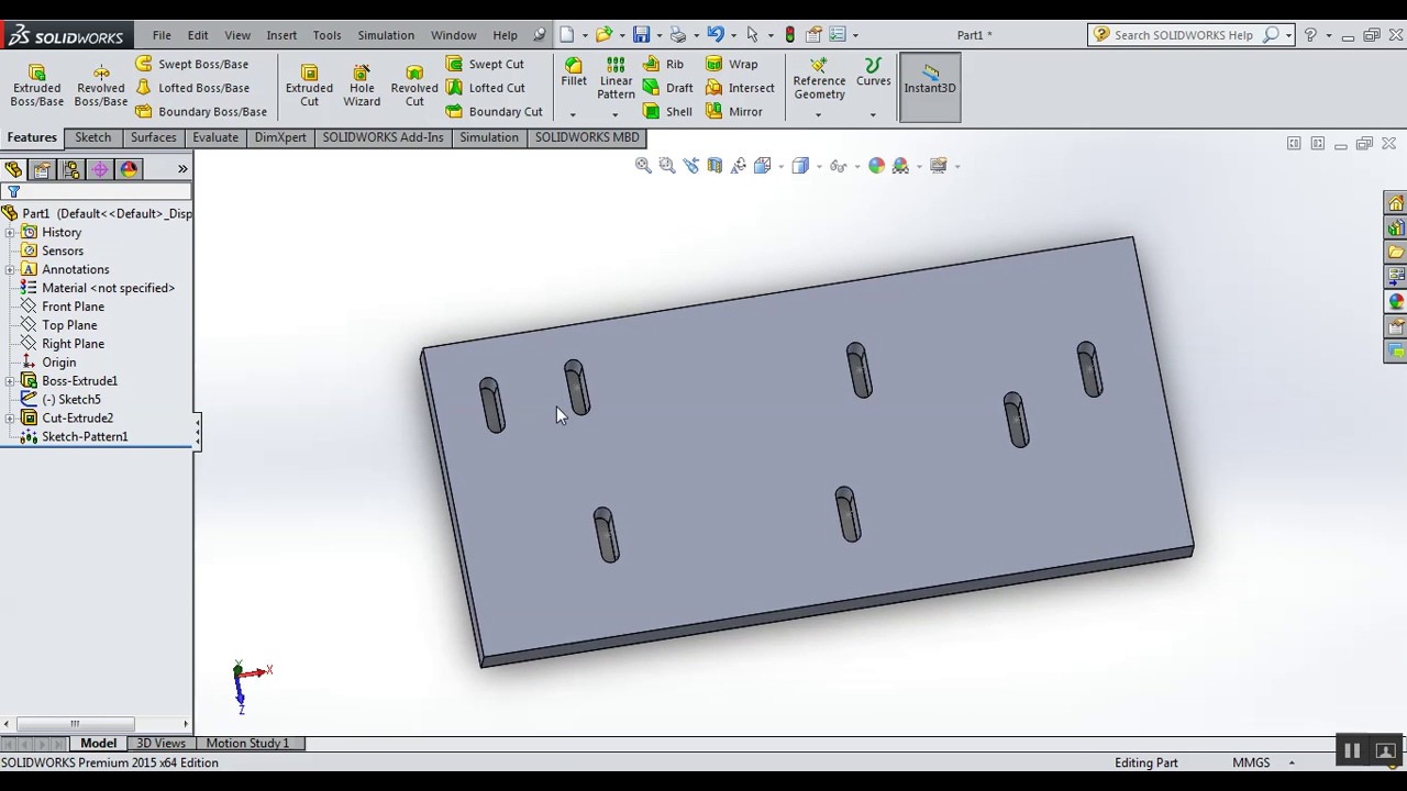 Sketch Driven Pattern In Solidworks Youtube