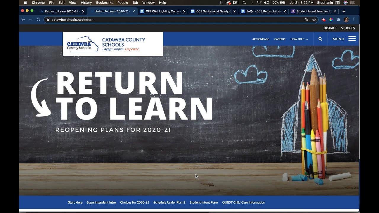 Ccs Return To Learn Website Walkthrough Youtube