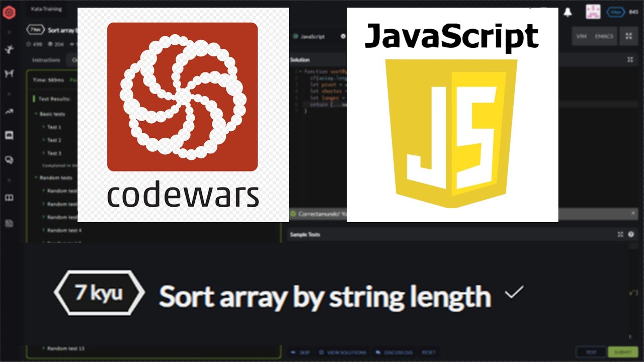 7 Kuy Sort Array By String Lingth Codewars Javascript Youtube