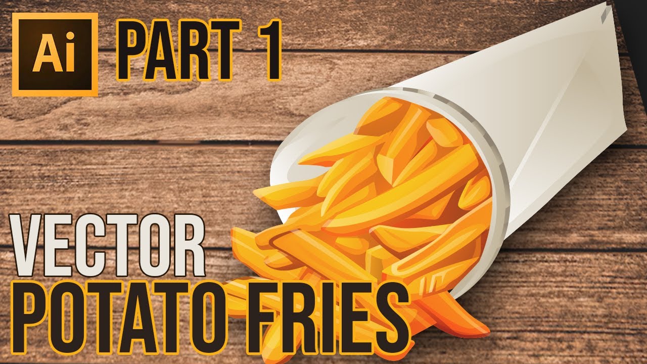 Adobe Illustrator Tutorial How To Draw Potato Fries Vector Part 1