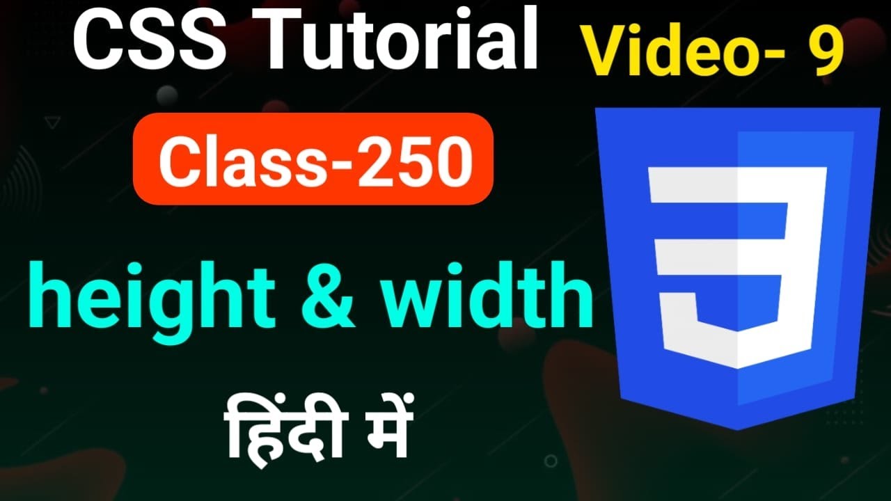 Css Height Css Width Property In Hindi Css Tutorial For Beginners