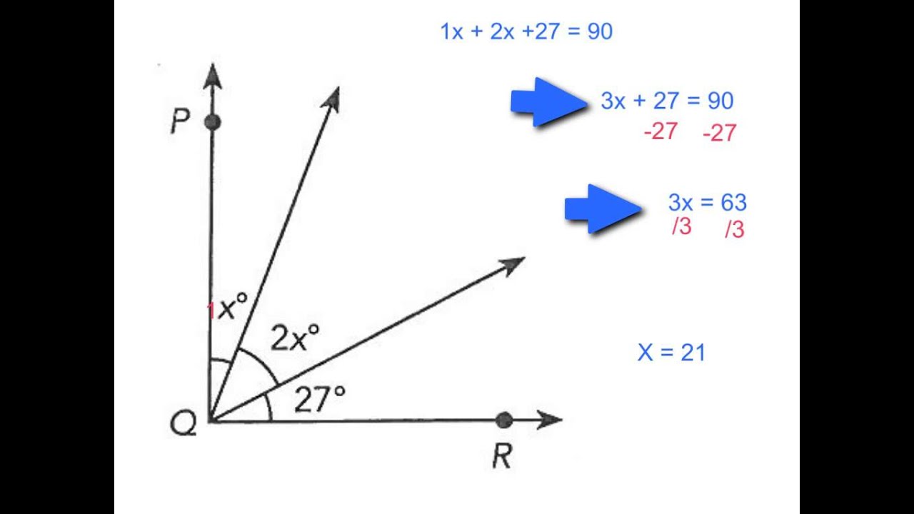 Complementary Angles Example Youtube