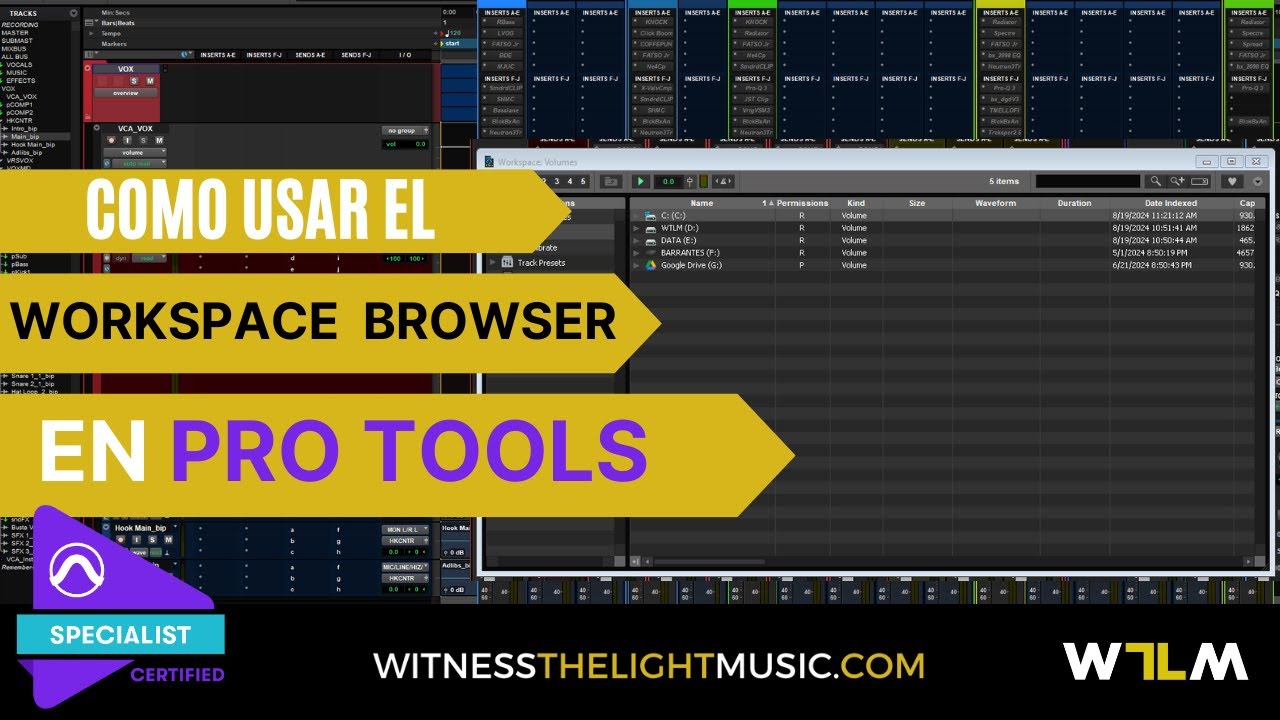 Como Usar El Workspace Browser En Pro Tools Youtube