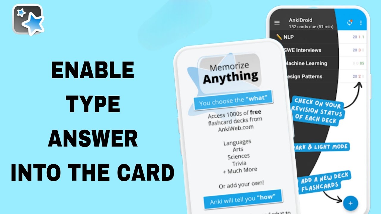 How To Enable Type Answer Into The Card On Ankidroid App Youtube