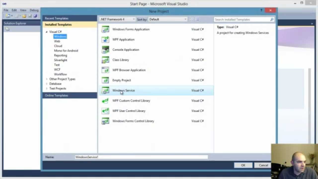 C How To Create A Windows Service Part 1 3 Youtube