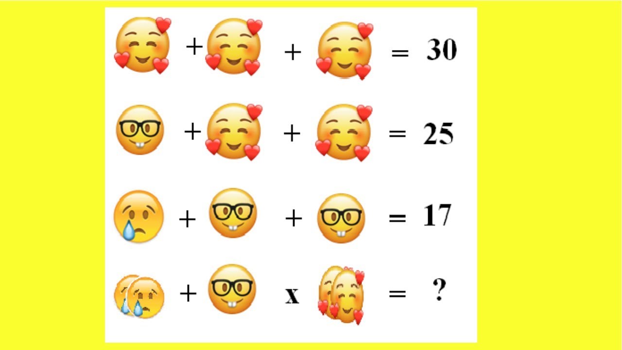 Maths Puzzle With Answer Emoji Based Maths Puzzle Youtube