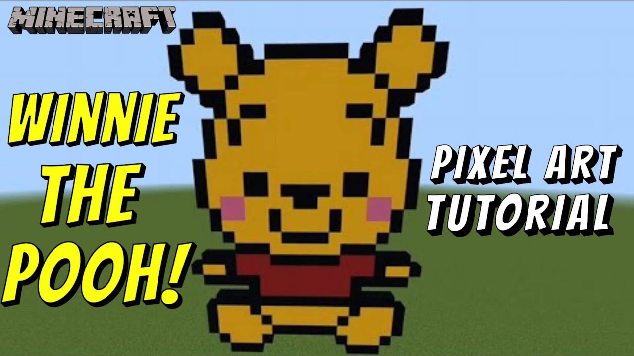 Minecraft Pixel Art Tutorial Winnie The Pooh Youtube
