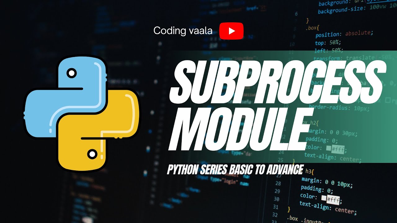 Python Tutorials 30 Subprocess Module Youtube