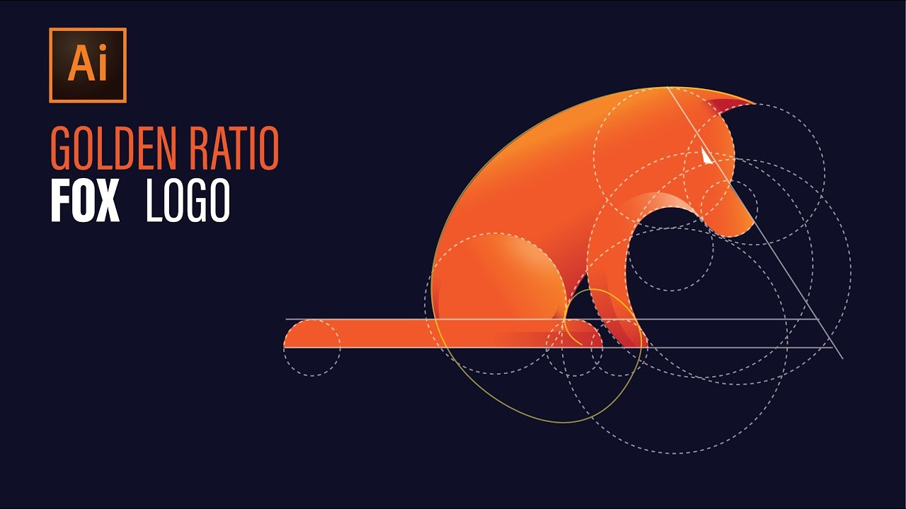 Fox Logo Design With Golden Ratio Adobe Illustrator Tutorial Speed