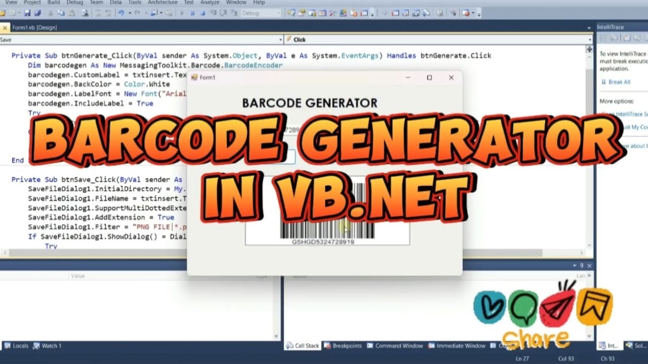 Barcode Generator In Vb Net Barcode Youtube