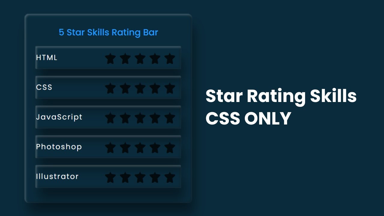 How To Create An Star Rating Skills Using Html And Css Youtube