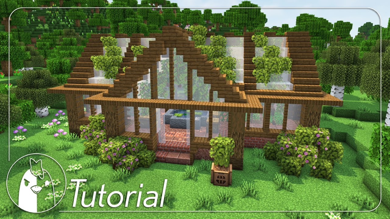 Simple Spruce Greenhouse Minecraft Tutorial Youtube