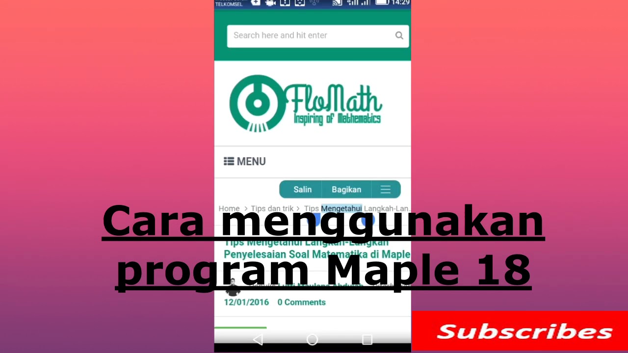 Cara Menggunakan Program Maple 18 Youtube