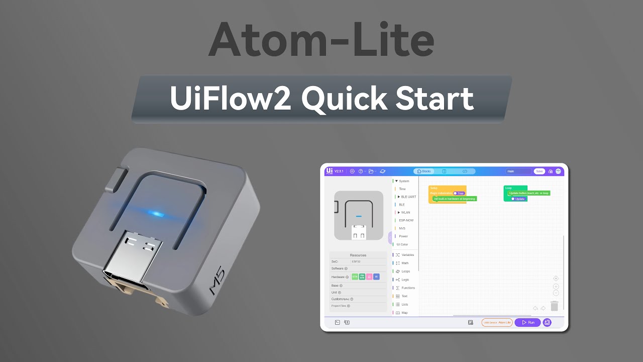 Uiflow 2 0 Device Basic Tutorial Atom Lite Youtube