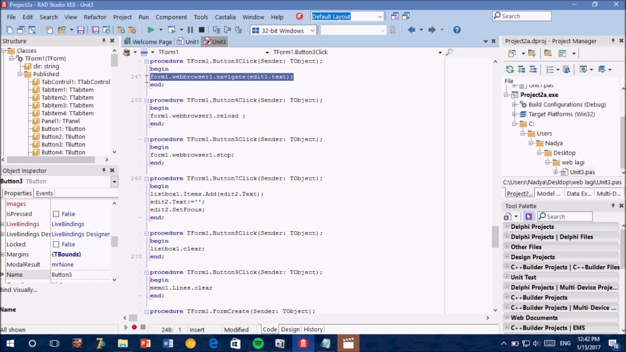 Tutorial How To Make A Web Browser Using Delphi Rad Xe8 Youtube