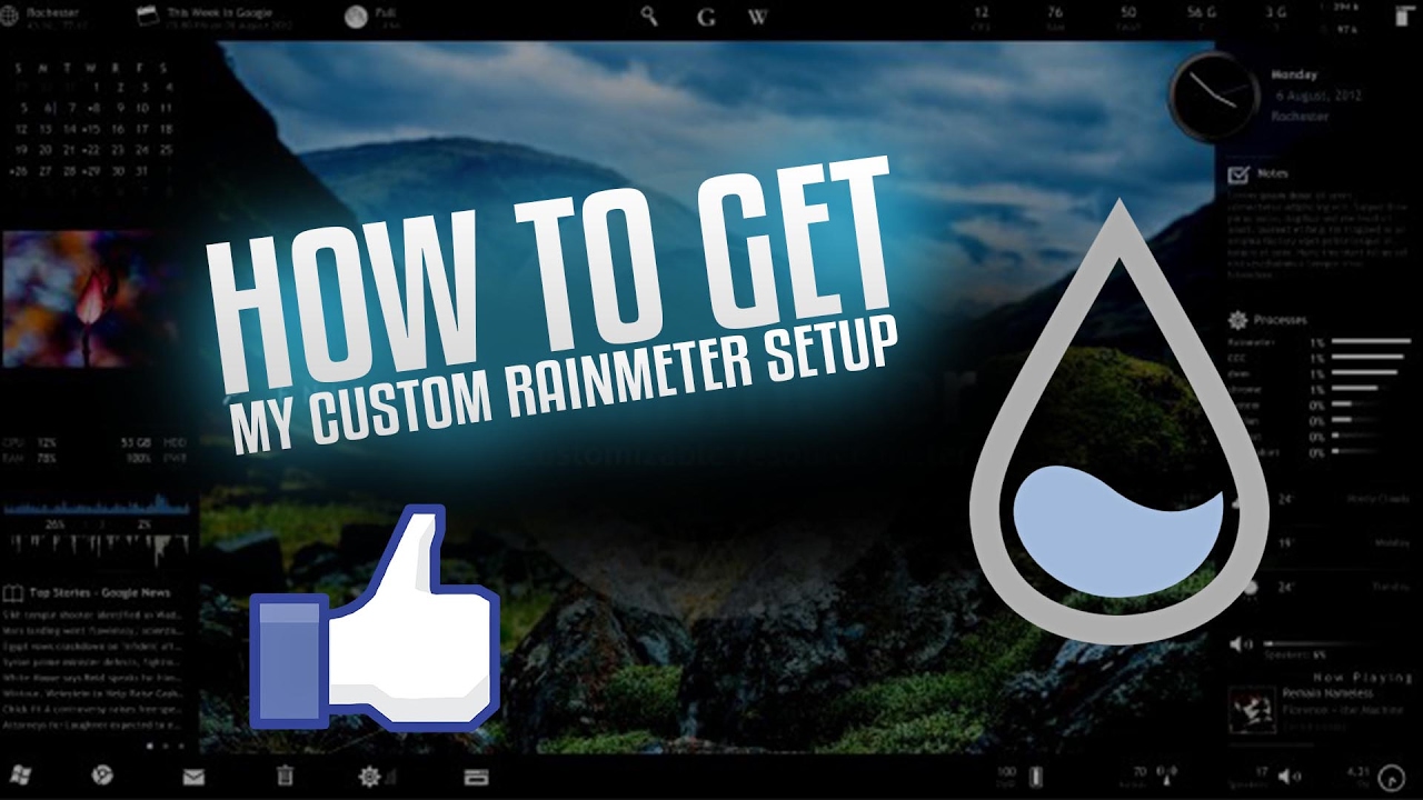 Rainmeter My Custom Setup How To Add Skins And Themes Youtube