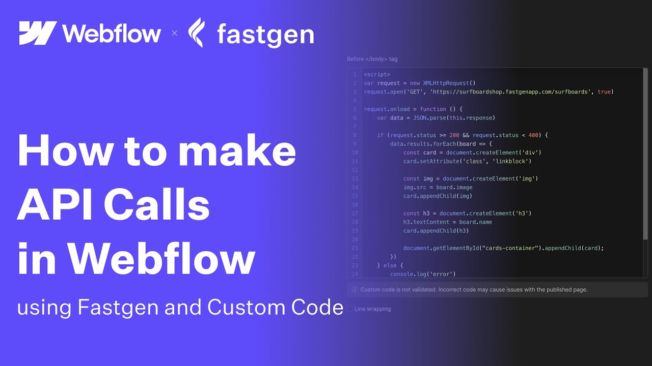 How To Make Api Calls In Webflow Youtube