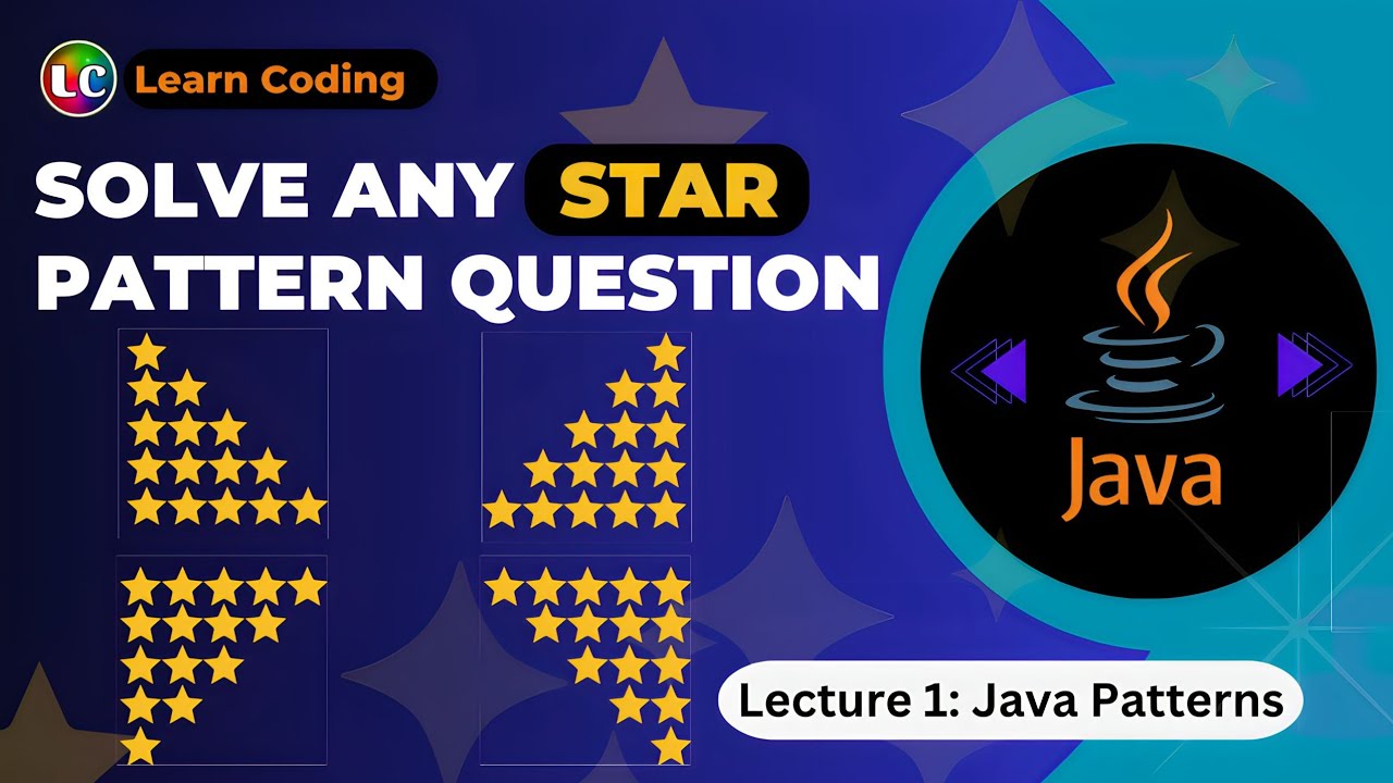 Star Pattern Programs In Java Learn Coding Youtube