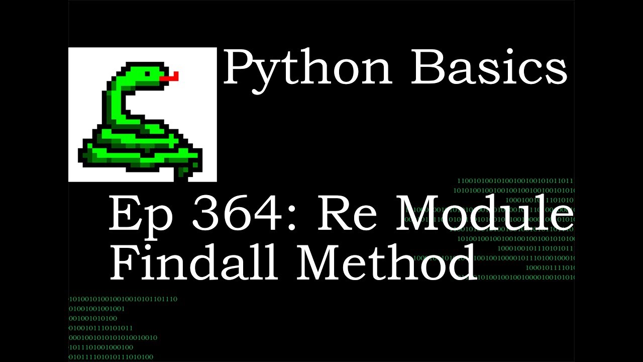 Python Basics Re Findall Method Youtube