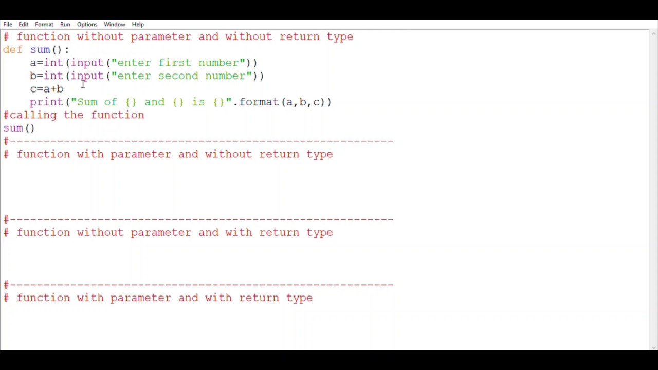 Python Function 2 Types Of Functions With Without Parameter Return