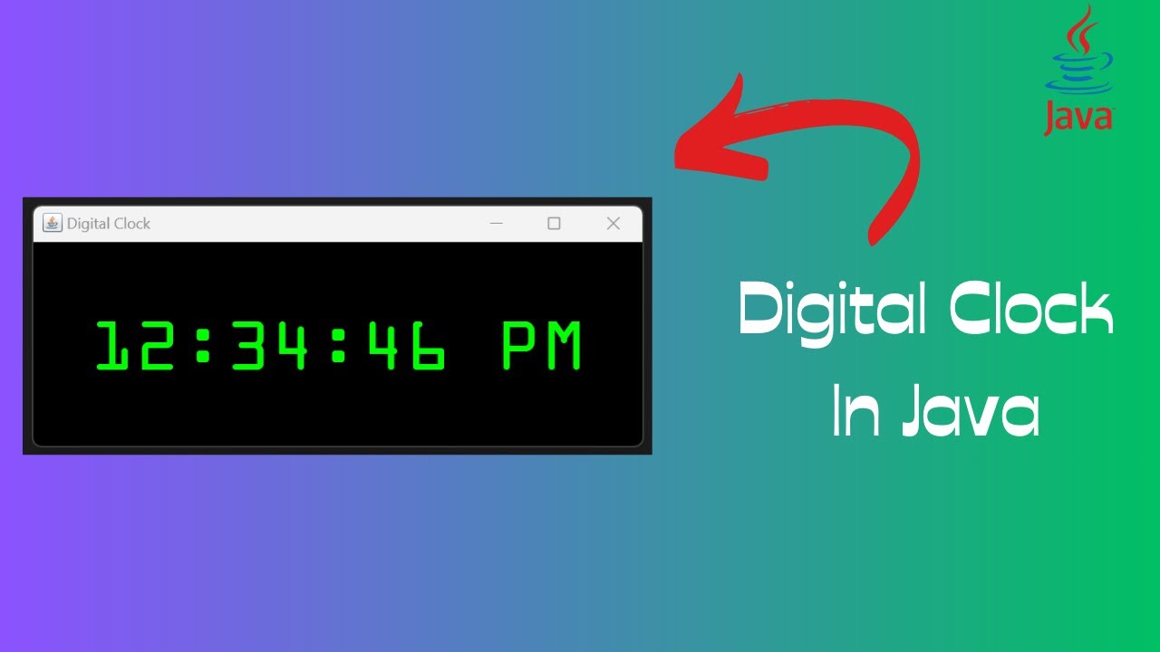 Digital Clock Program Using Java Youtube