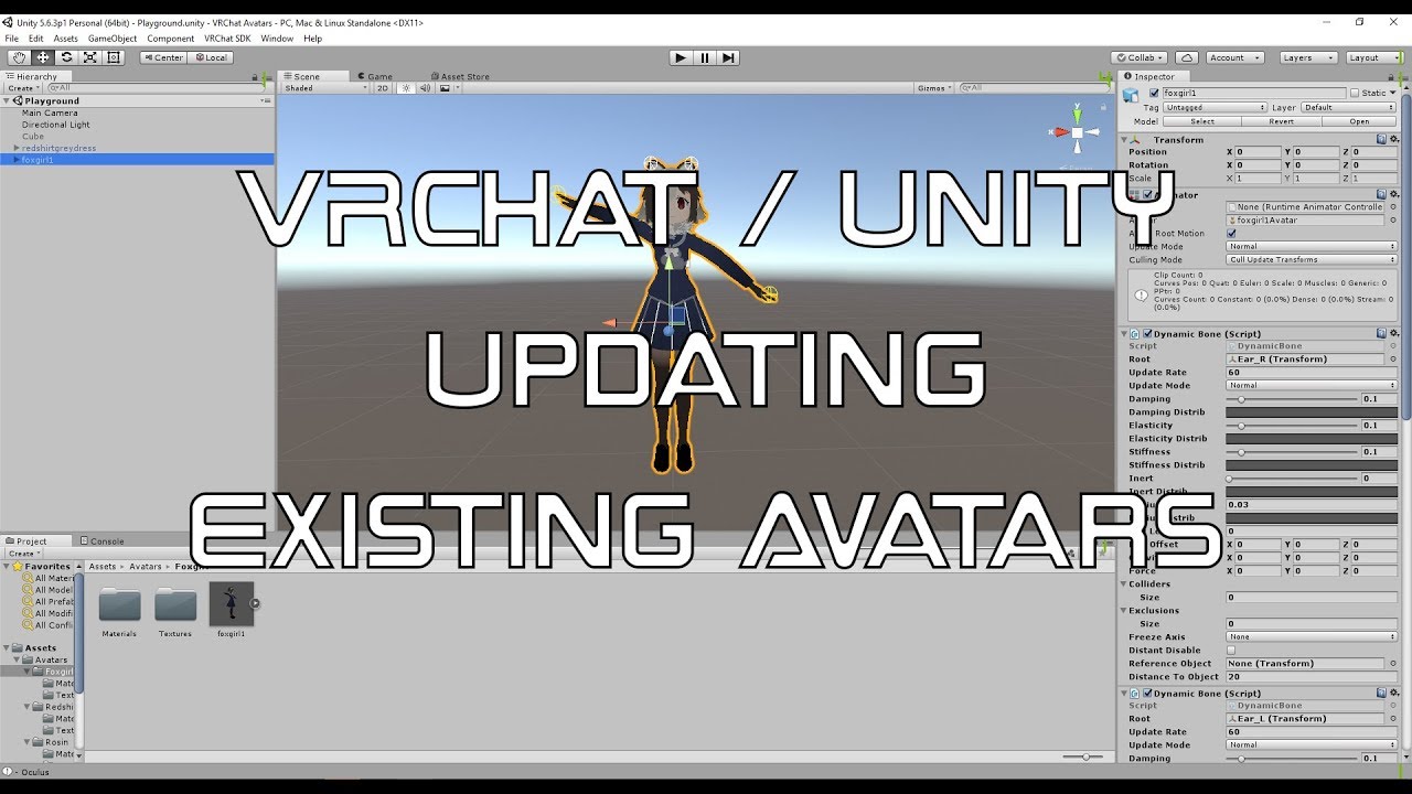 Vrchat Unity Updating Existing Avatar Models Youtube