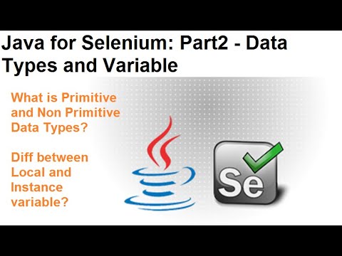 Java For Selenium Part2 Variable And Data Types In Java Youtube