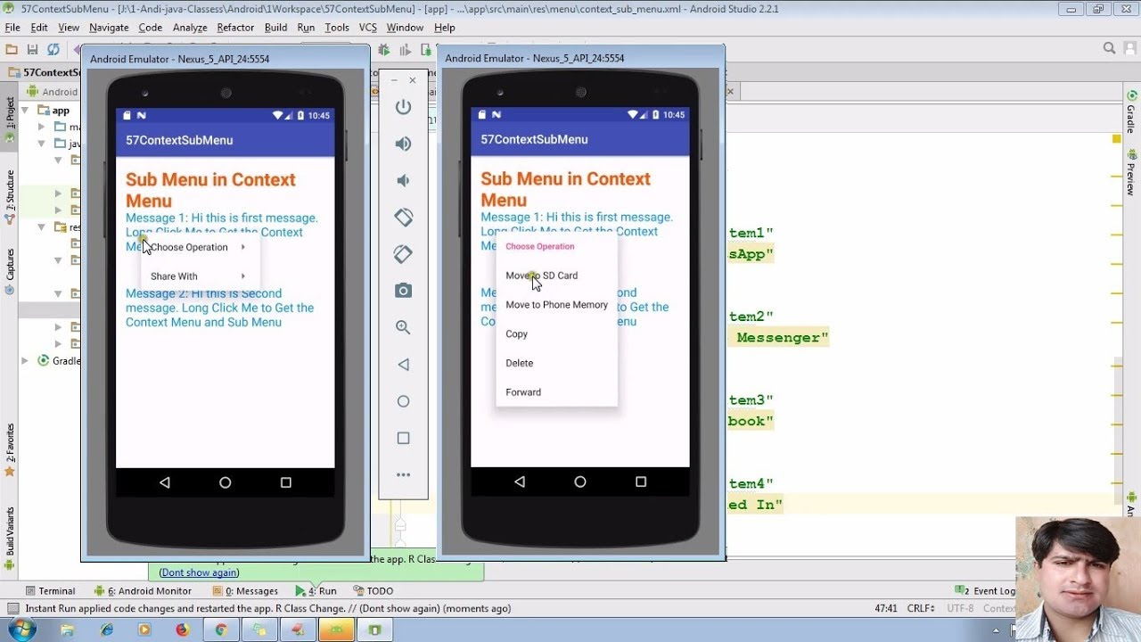 61 Sub Menu In Context Menu In Android Android App Development