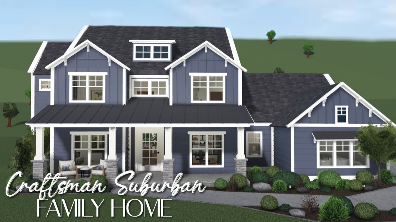 Bloxburg Craftsman Suburban Family Home Part 1 Youtube