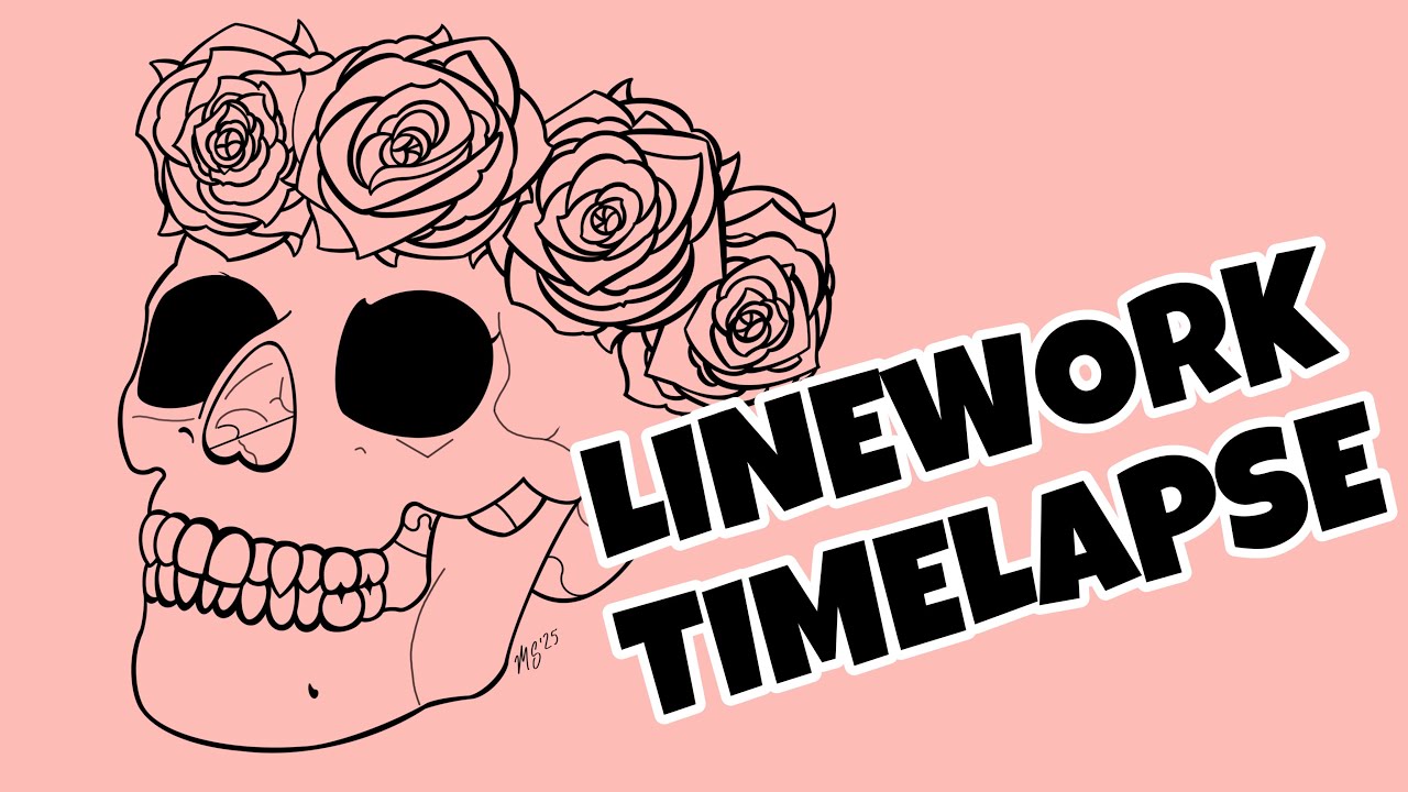 Rose Skull Linework Timelapse Youtube