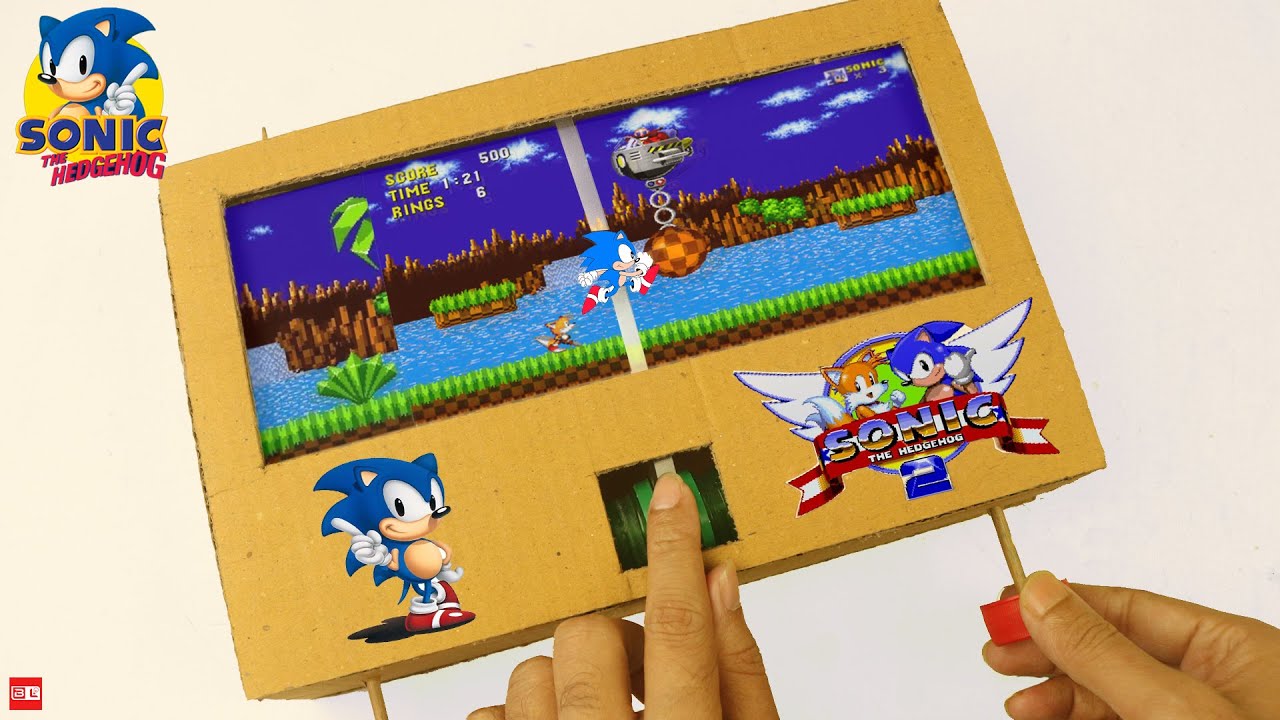 How To Make Sonic Hedgehog Game From Cardboard Youtube