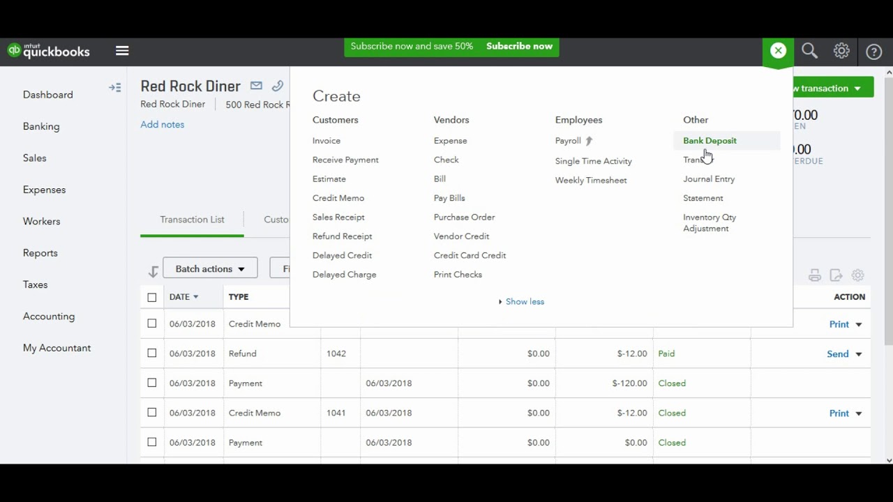 Quickbooks Online Training Deposits Youtube