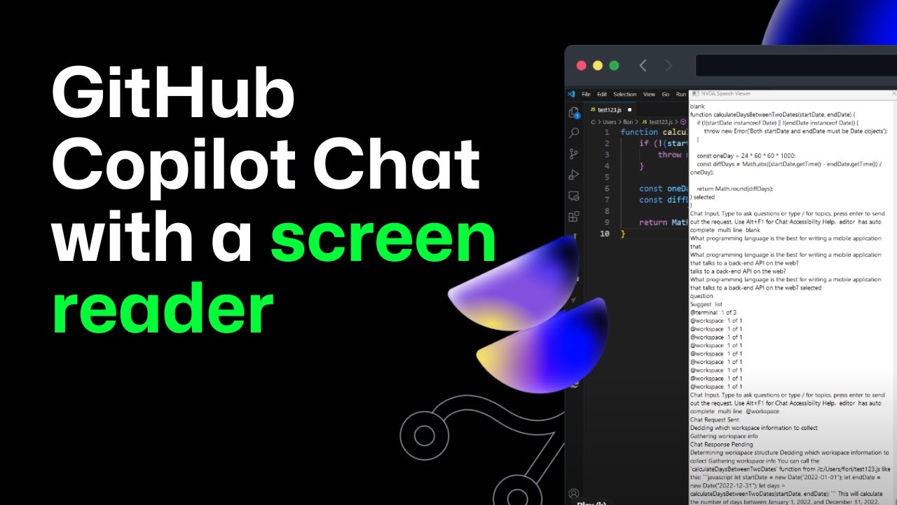 Using Github Copilot Chat With A Screen Reader Tutorial Accessible