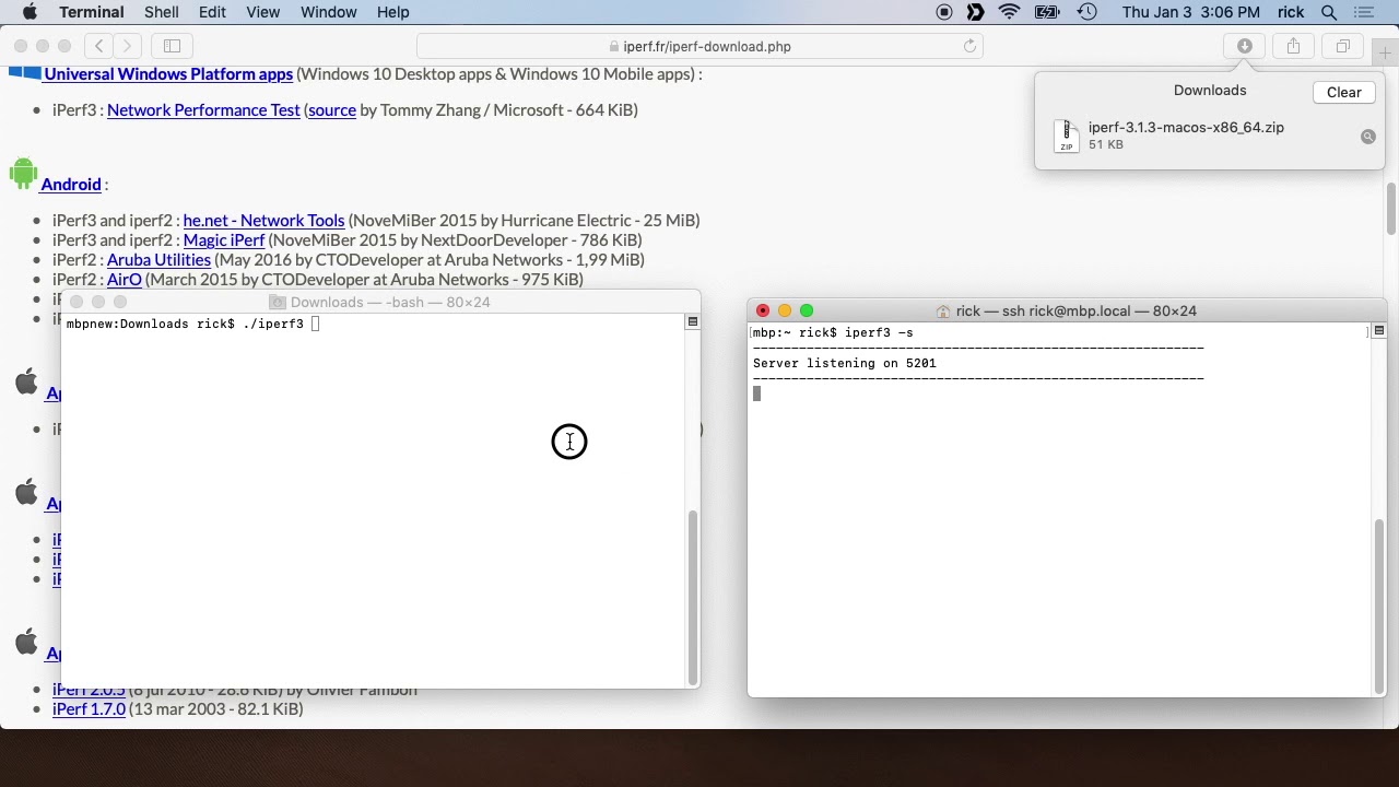 Mac Iperf3 Network Speed Test Software Install And Demonstration