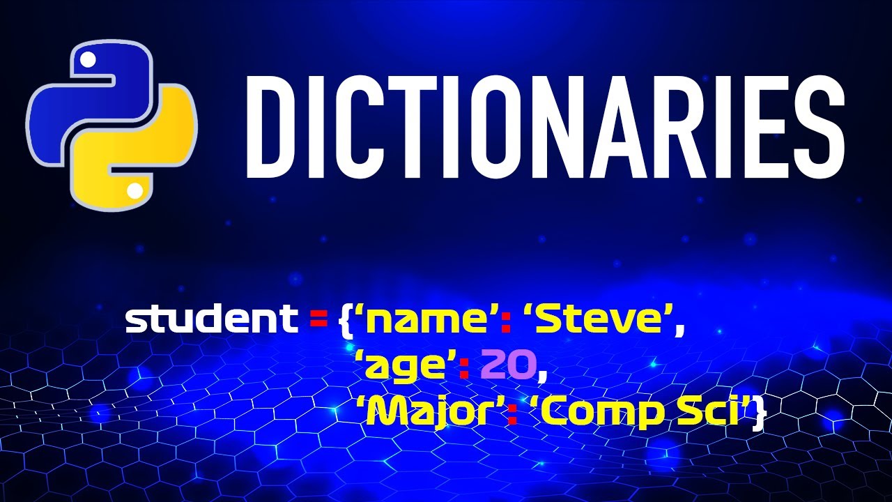 Python Tutorial Dictionaries Key Value Pairs Youtube