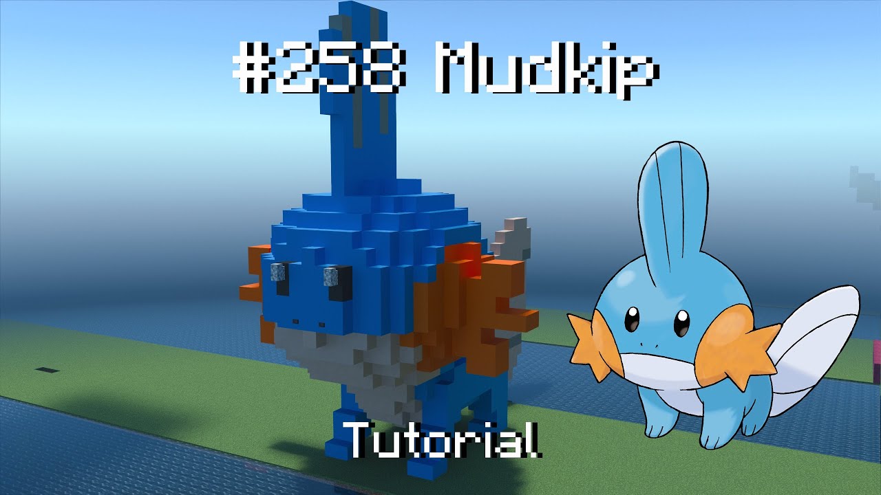 Pixel Art Minecraft Pokemon Mudkip Pokémon Plushies 3d Model By