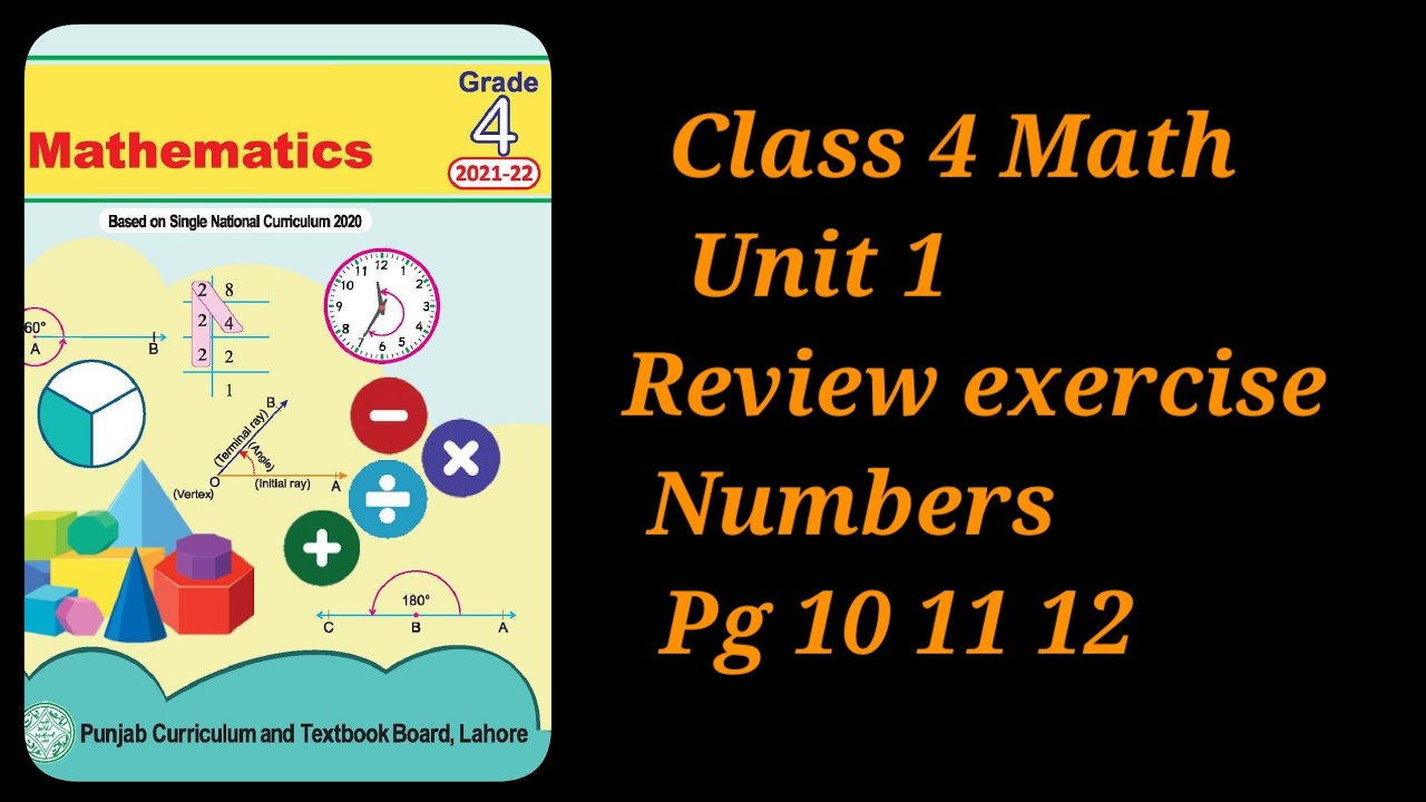 Class 4 Math Unit 1 Whole Numbers Review Exercise Pg 10 11 12 Grade 4