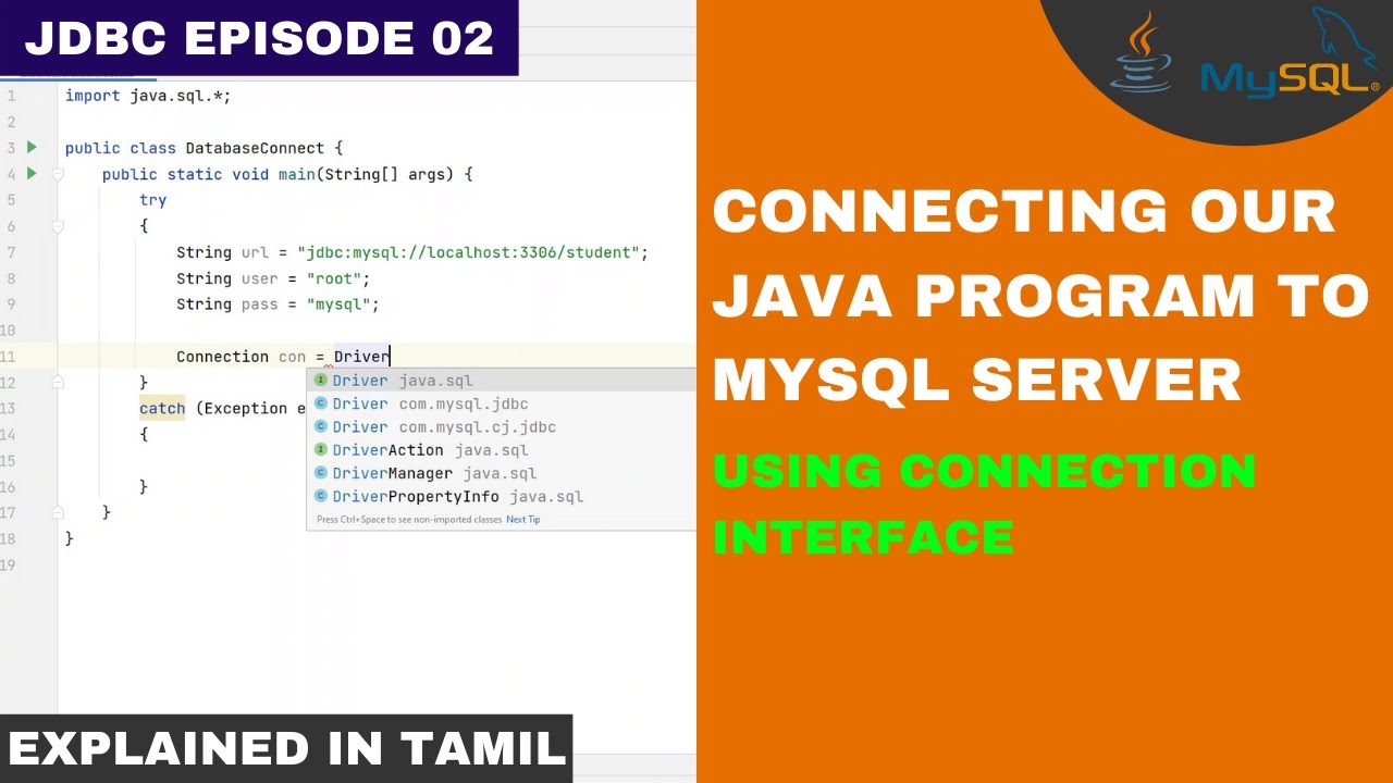 Connecting Java To Mysql Server Using Connection Interface Jdbc