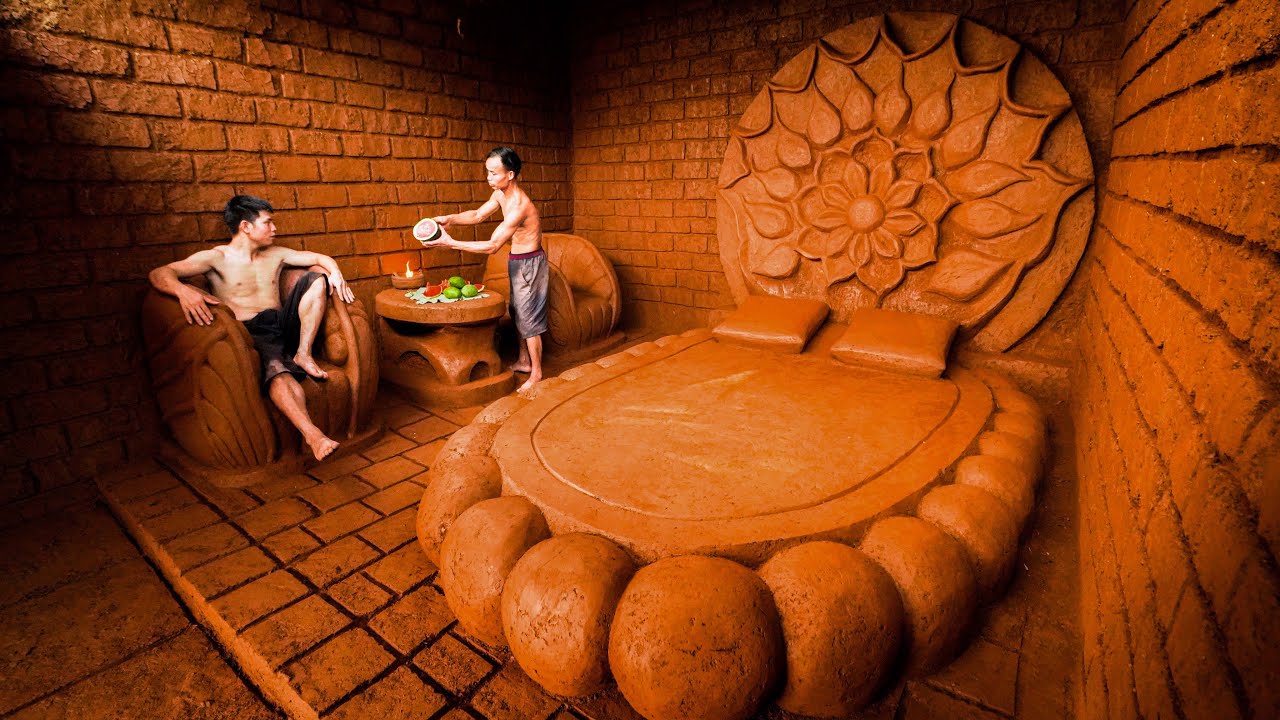 Build Underground House With Large Bed And Modern Underground Swimming