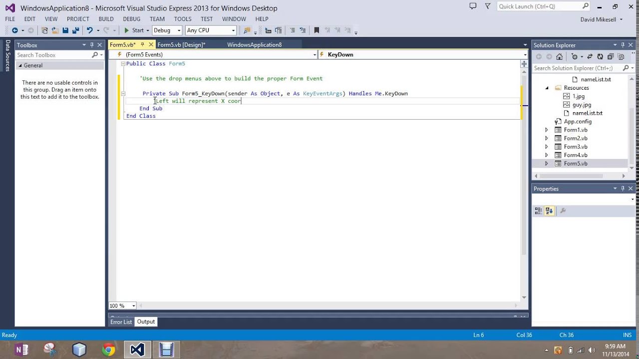 Visual Basic Using Arrow Keys Youtube
